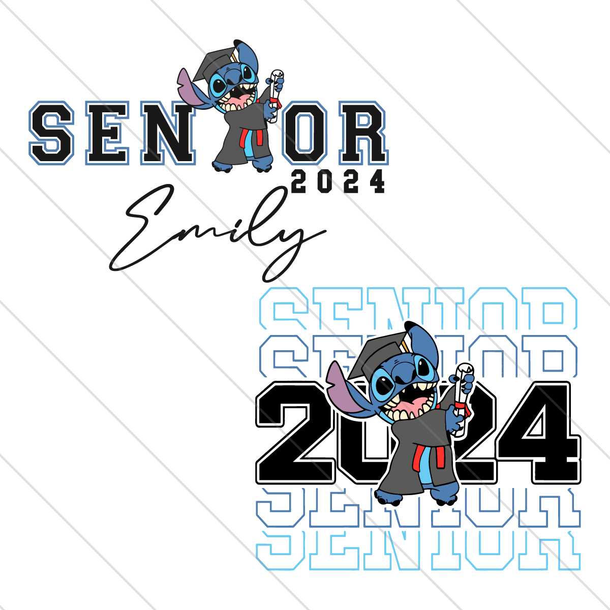 Custom Stitch Graduation Senior 2024 SVG File Digital - Inspire Uplift