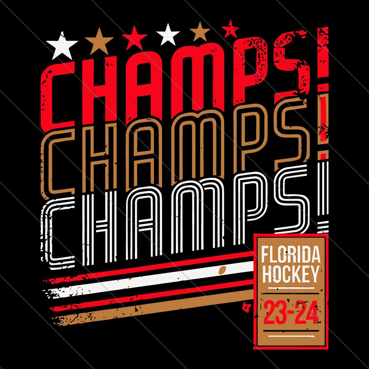 Retro Champs Florida Hockey 2024 SVGFile Digital - Inspire Uplift