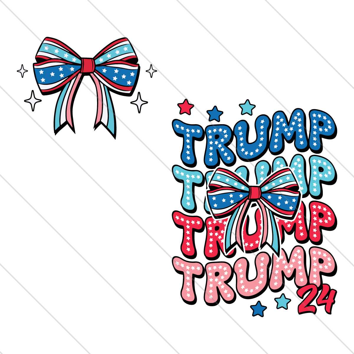 Retro Trump 2024 Ribbon Bow SVG File Digital | Inspire Uplift