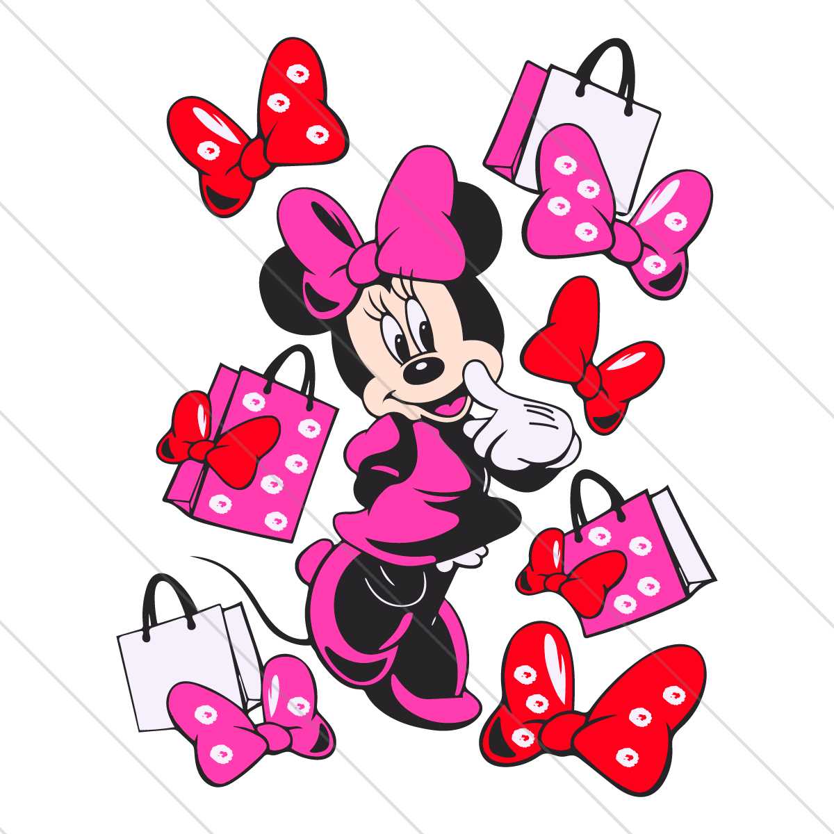 Cute Minnie Mouse Fashion Shopping SVG File Digitall | Inspire Uplift