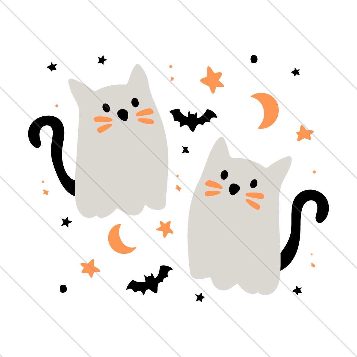 Retro Halloween Cat Ghost Cute Boo SVG File Digital | Inspire Uplift