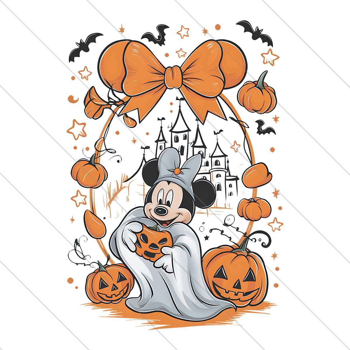 Minnie Ghost Disneyland Castle Halloween PNG File Digital | Inspire Uplift