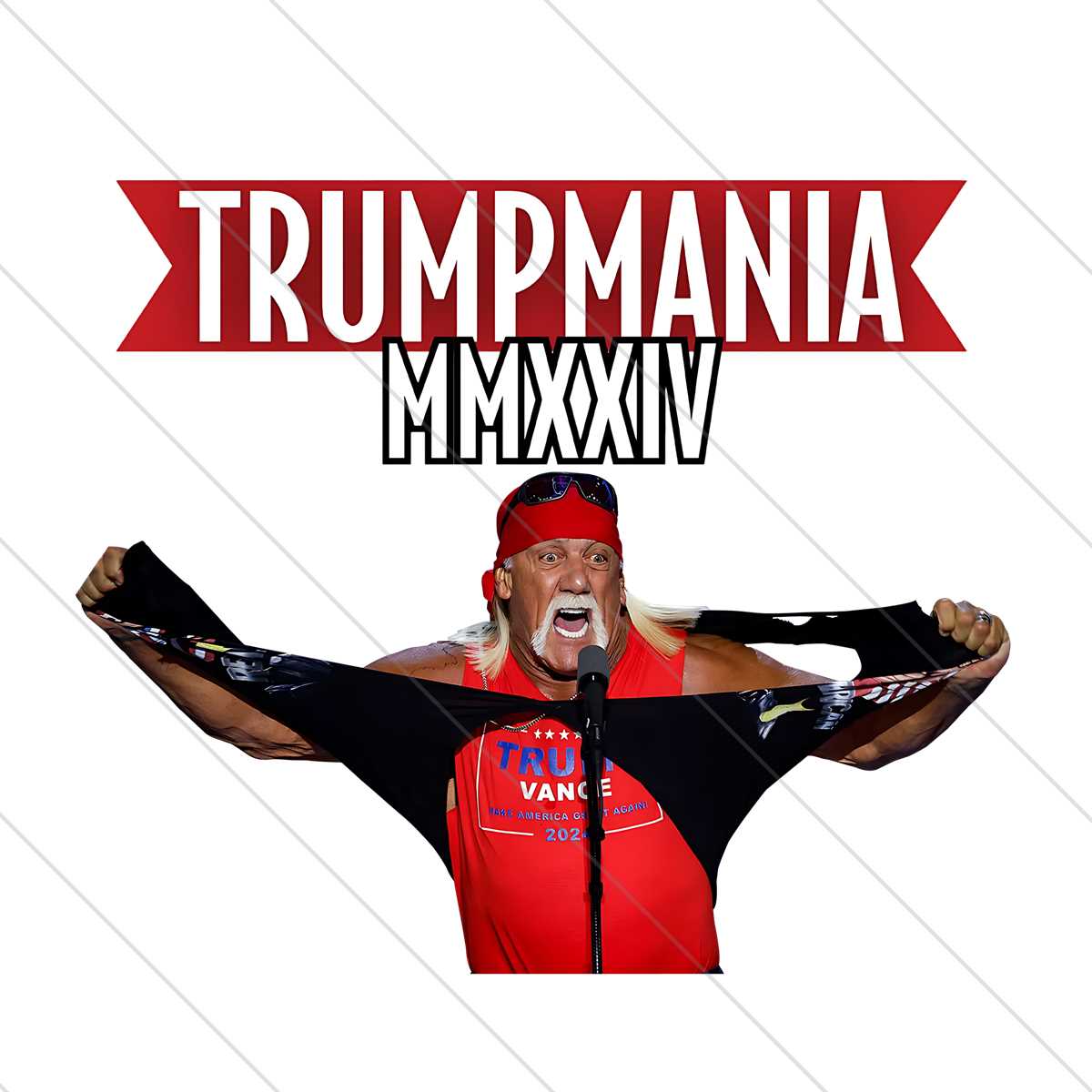 Trumpmania Hulk Hogan Rips Shirt PNG File Digital | Inspire Uplift