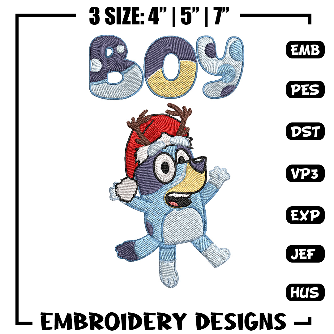 Bluey boy Embroidery Design, Bluey Embroidery, Embroidery Fi - Inspire ...