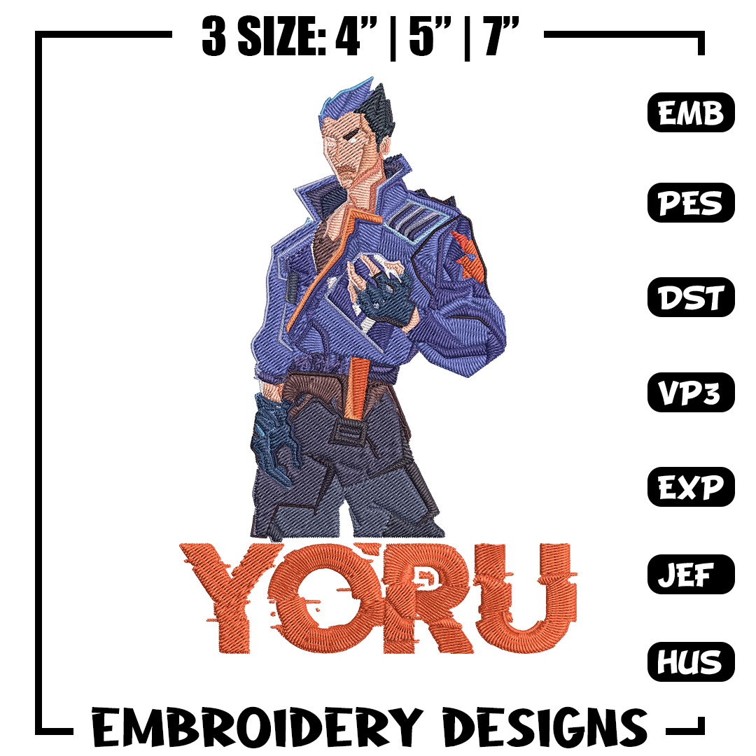 Yoru poster Embroidery Design, Valorant Embroidery,Embroider | Inspire ...