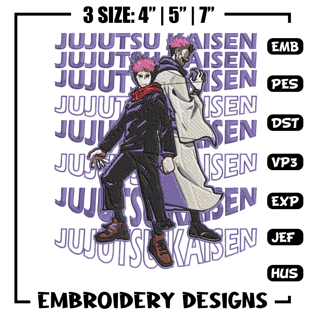 Yuji x sukuna Embroidery Design, Jujutsu Embroidery, Embroid | Inspire ...