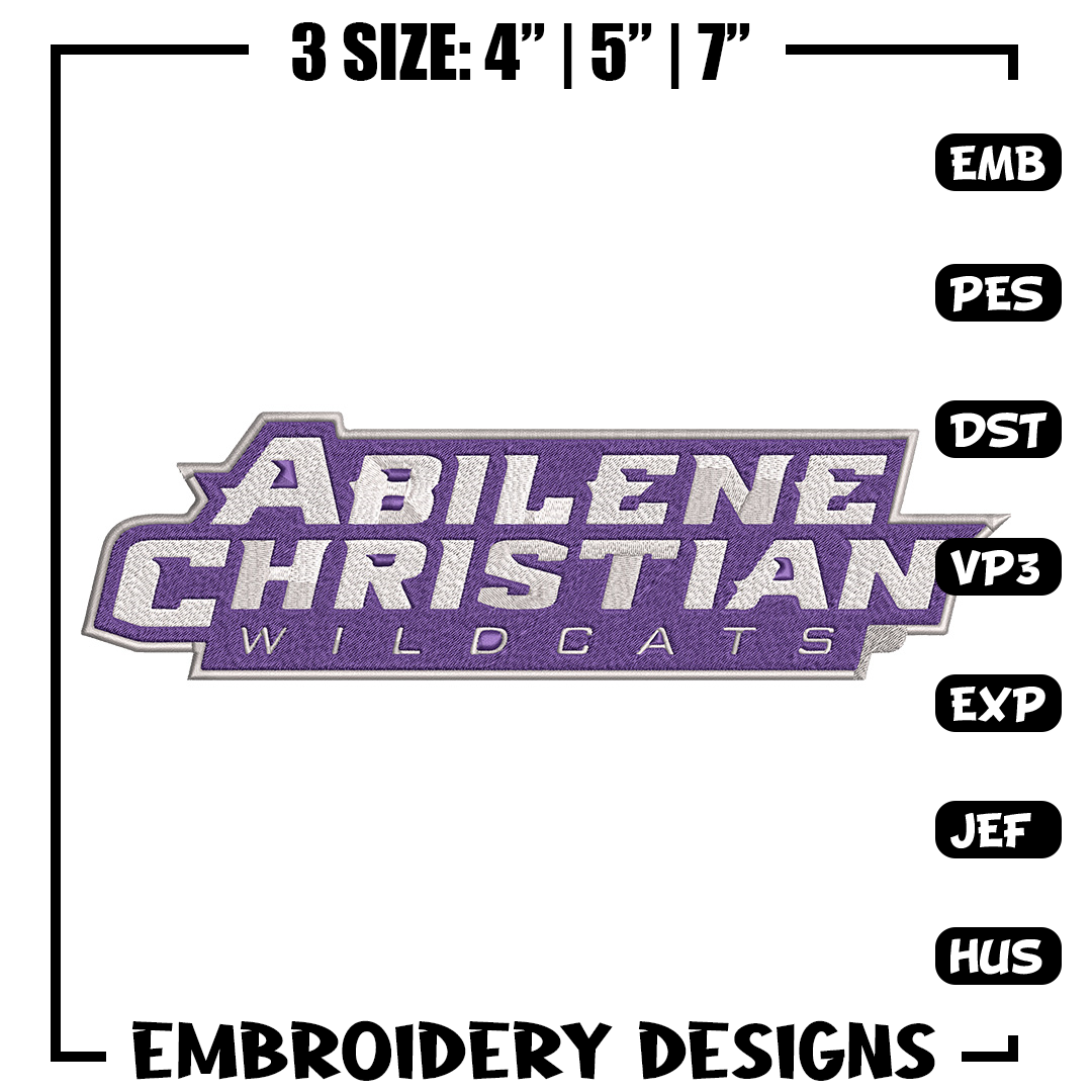 Abilene Christian logo embroidery design,NCAA embroidery,Spo | Inspire ...