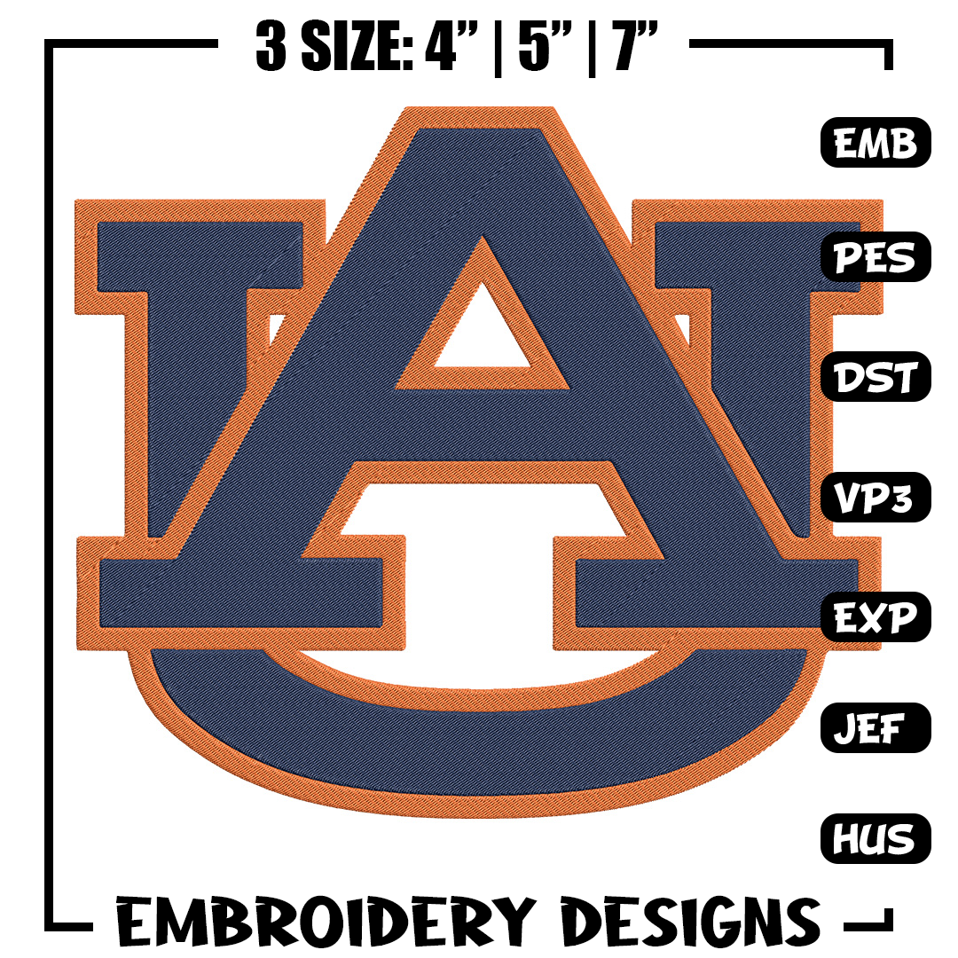 Auburn University logo embroidery design, NCAA embroidery, S | Inspire ...