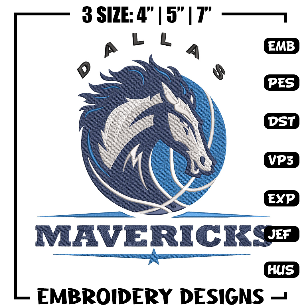 Dallas Mavericks logo embroidery design, NBA embroidery,Spor | Inspire ...