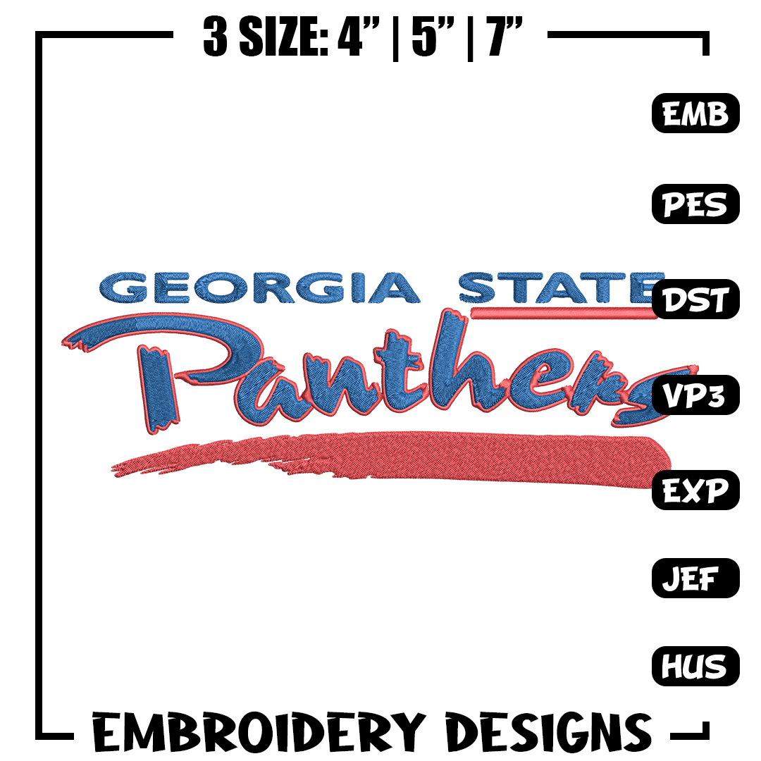 Georgia State logo embroidery design, NCAA embroidery, Embro | Inspire ...