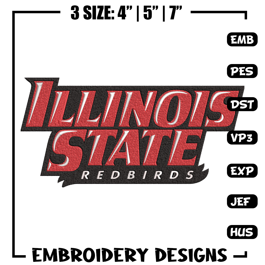 Illinois State logo embroidery design, NCAA embroidery, Embr | Inspire ...