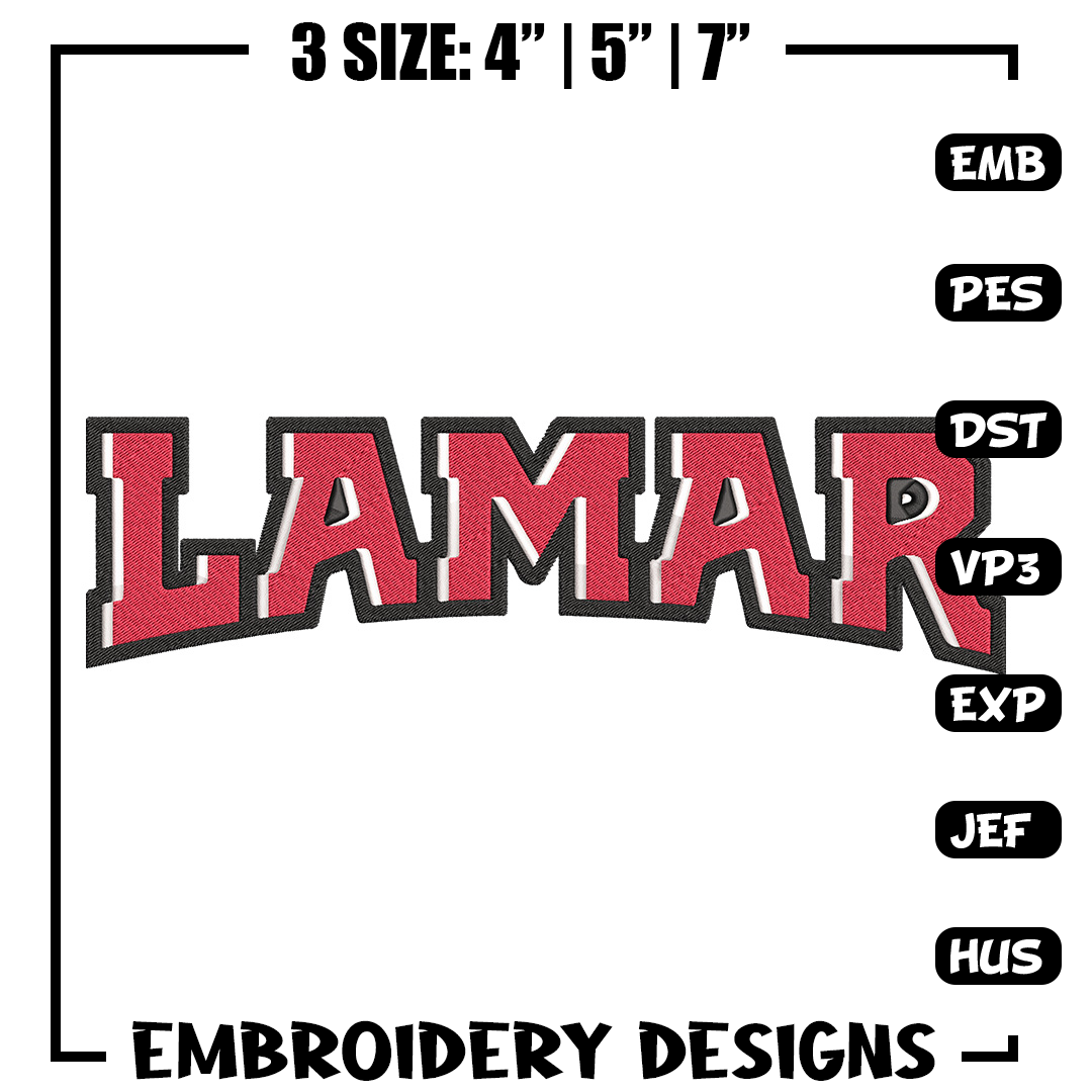 Lamar University logo embroidery design, NCAA embroidery, Em - Inspire ...
