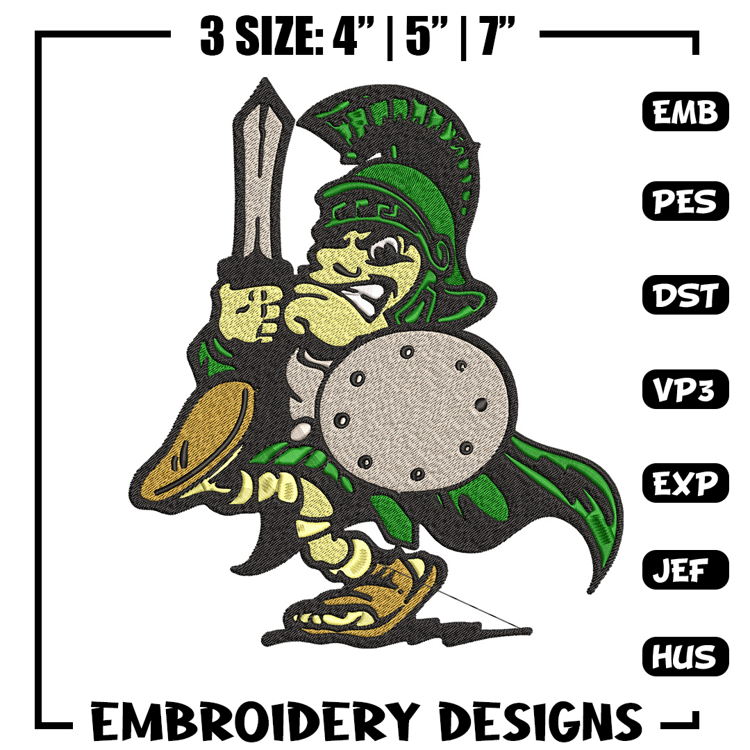 Michigan State logo embroidery design, Logo embroidery, Spor | Inspire ...