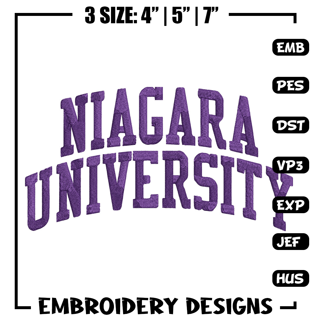 Niagara University logo embroidery design, NCAA embroidery, - Inspire ...