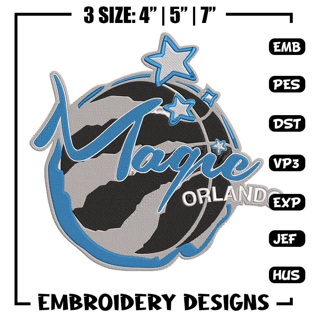 Orlando Magic logo embroidery design, NBA embroidery,Sport e | Inspire ...