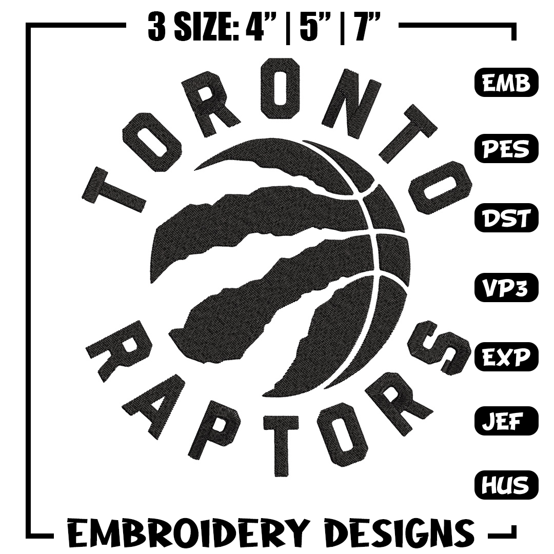 Toronto Raptors logo embroidery design, NBA embroidery, Spor - Inspire ...