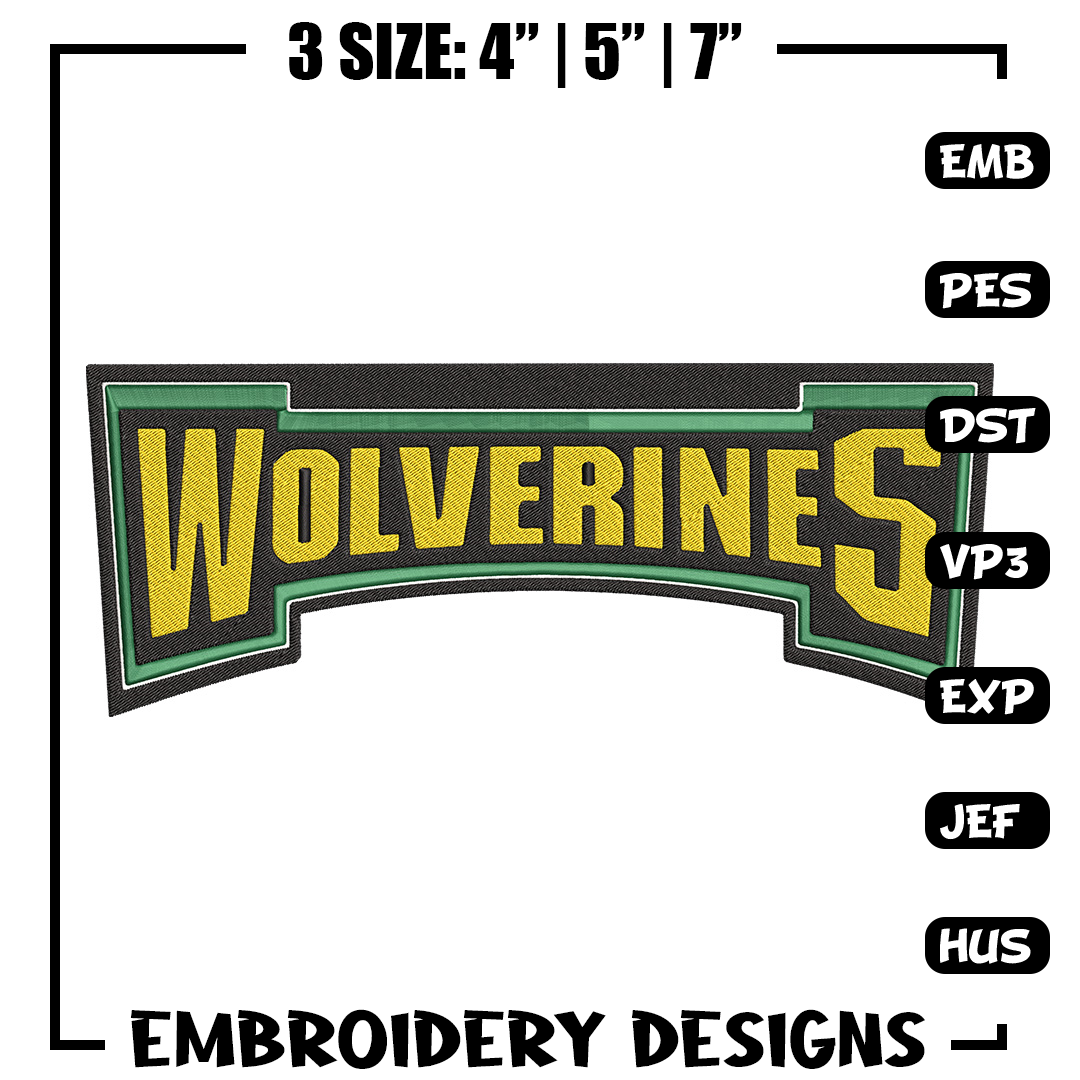 Utah Valley Wolverines logo embroidery design, NCAA embroide | Inspire ...