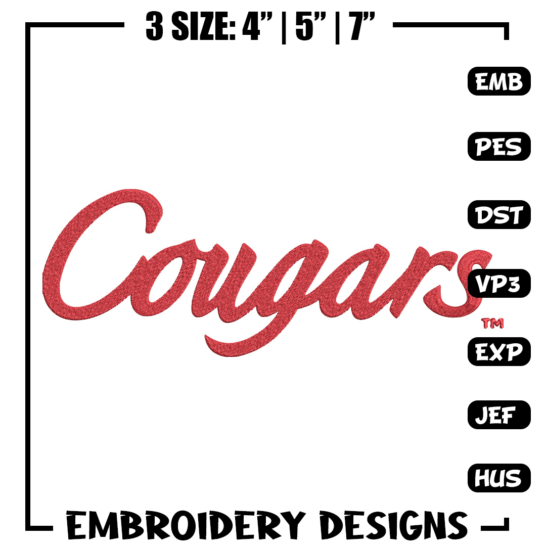 Washington State logo embroidery design, NCAA embroidery, Sp - Inspire ...