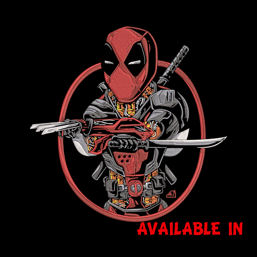 Deadpool circle Embroidery Design, Deadpool Embroidery, Embr | Inspire ...
