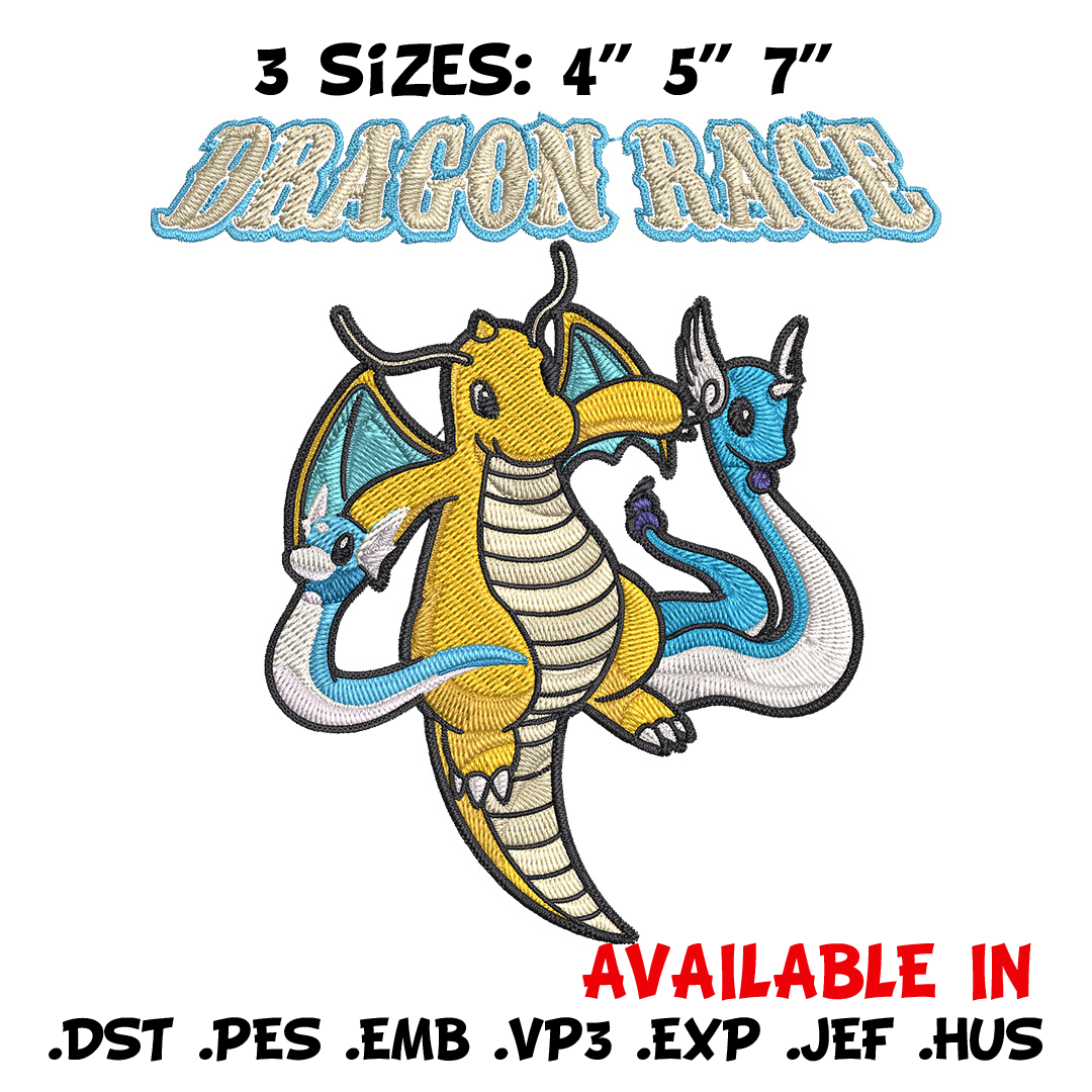 Dragonite Embroidery Design, Pokemon Embroidery, Embroidery | Inspire ...
