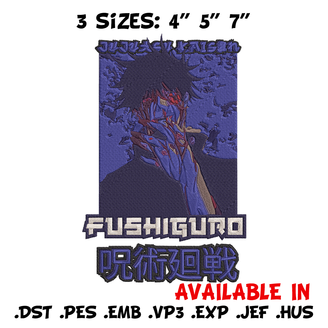 Fushiguro Embroidery Design,Jujutsu Embroidery, Embroidery F | Inspire ...