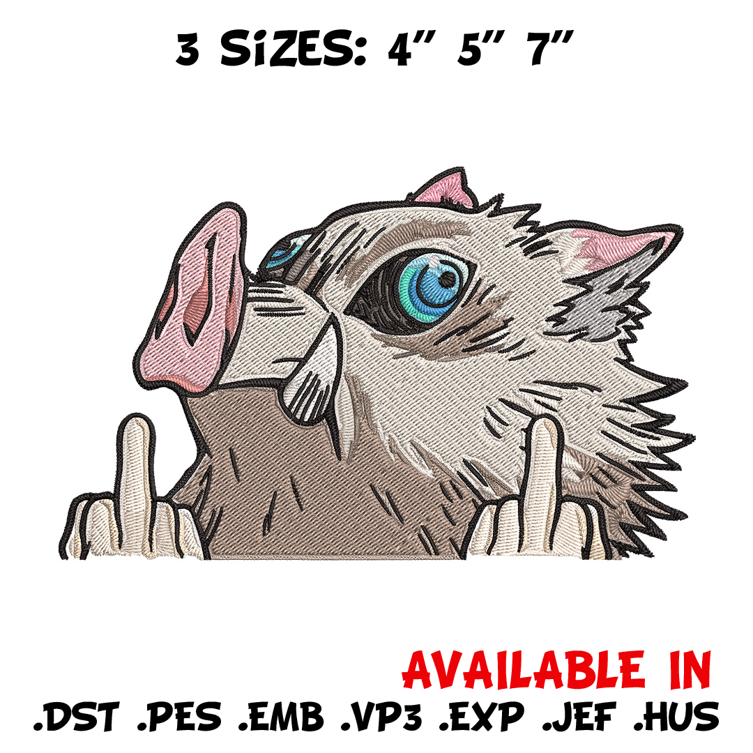 Inosuke Peeker Embroidery Design, Demon slayer Embroidery, E | Inspire ...