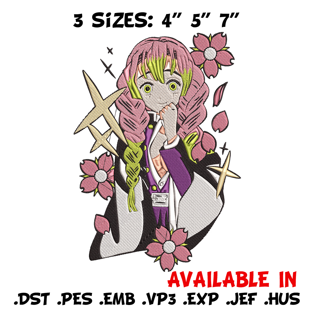 Mitsuri cute Embroidery Design, Demon slayer Embroidery, Emb - Inspire ...