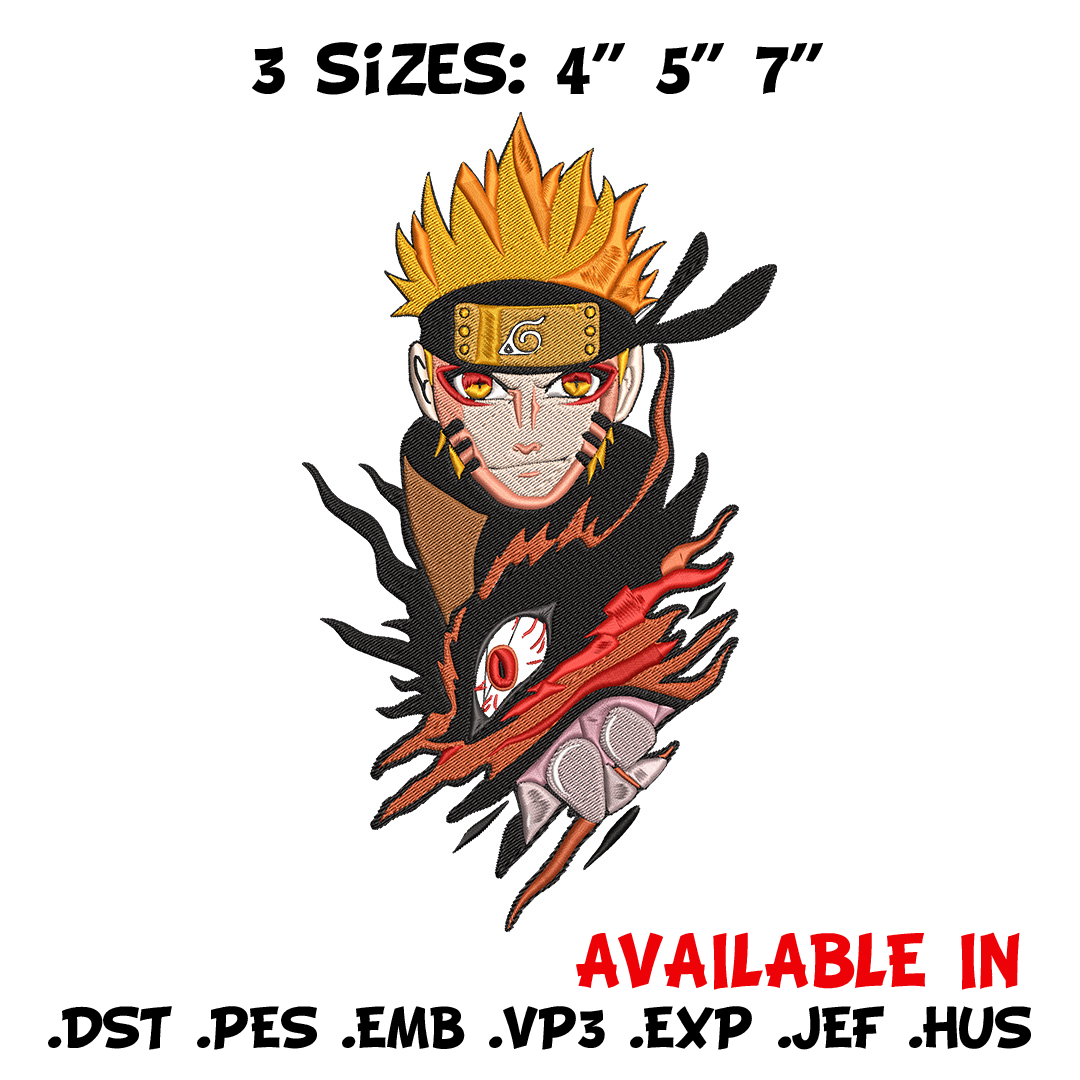 Naruto x kurama Embroidery Design, Naruto Embroidery, Embroi - Inspire ...