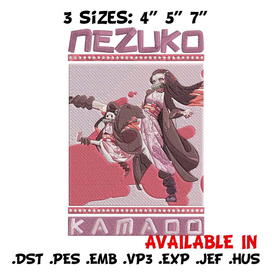 Nezuko poster Embroidery Design, Demon slayer Embroidery, Em - Inspire ...
