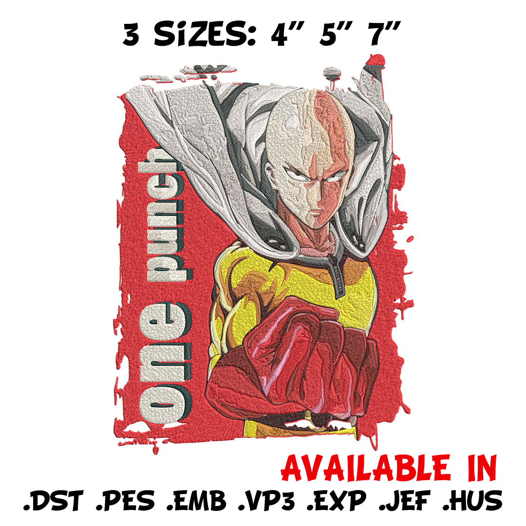 One punch man poster Embroidery Design, One punch man Embroi | Inspire ...