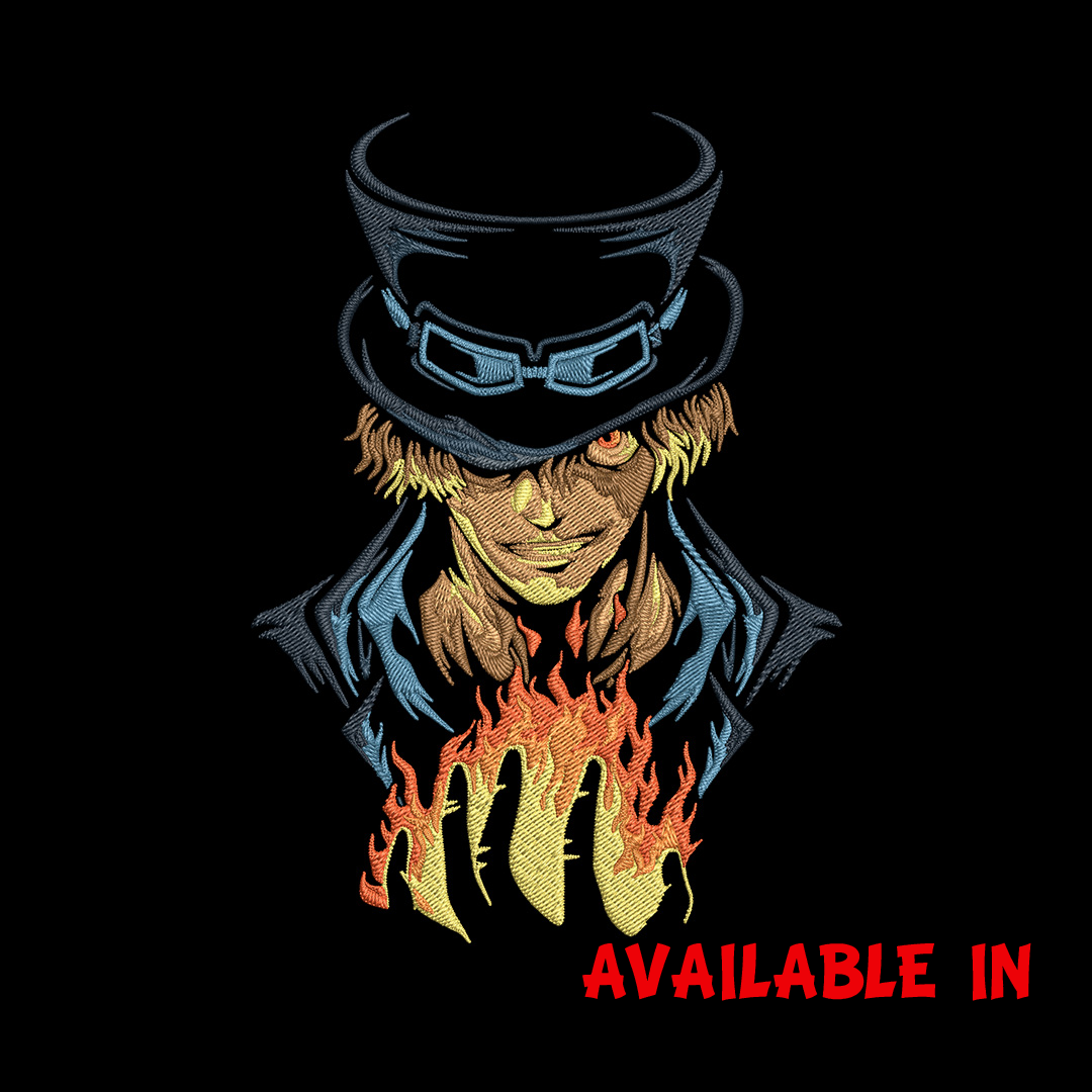 Sabo poster Embroidery Design,One piece Embroidery, Embroide | Inspire ...