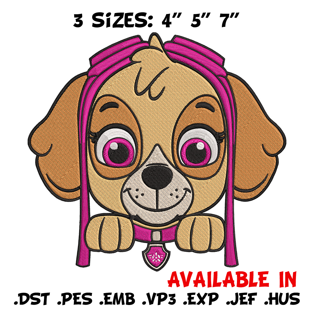 Skye dog Embroidery Design, Paw patrol Embroidery, Embroider | Inspire ...