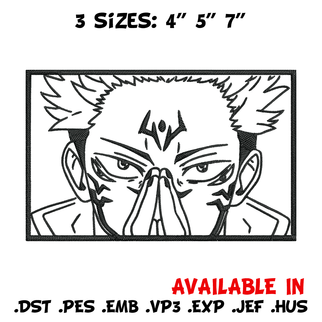 Sukuna box Embroidery Design, Jujutsu Embroidery, Embroidery - Inspire ...