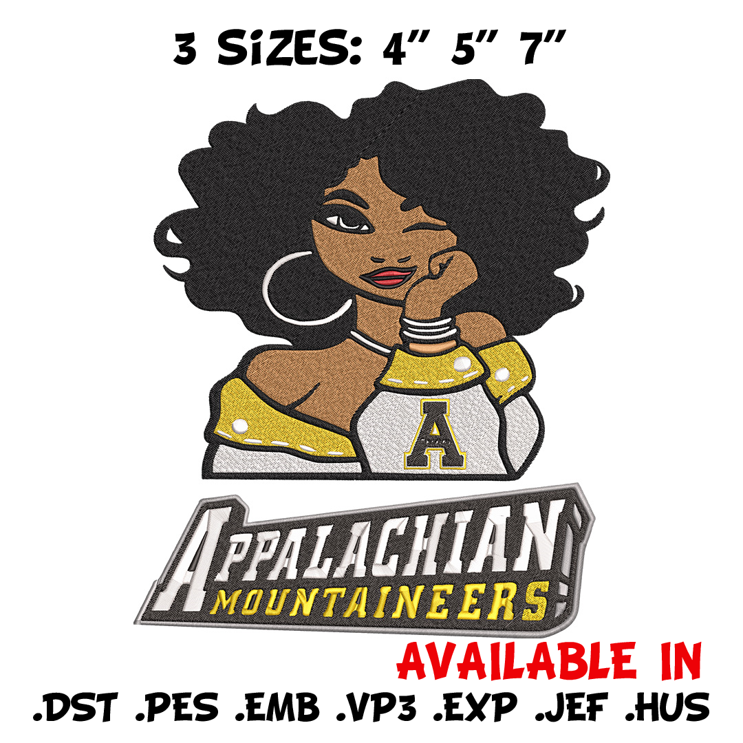 Appalachian State girl embroidery design, NCAA embroidery, E | Inspire ...
