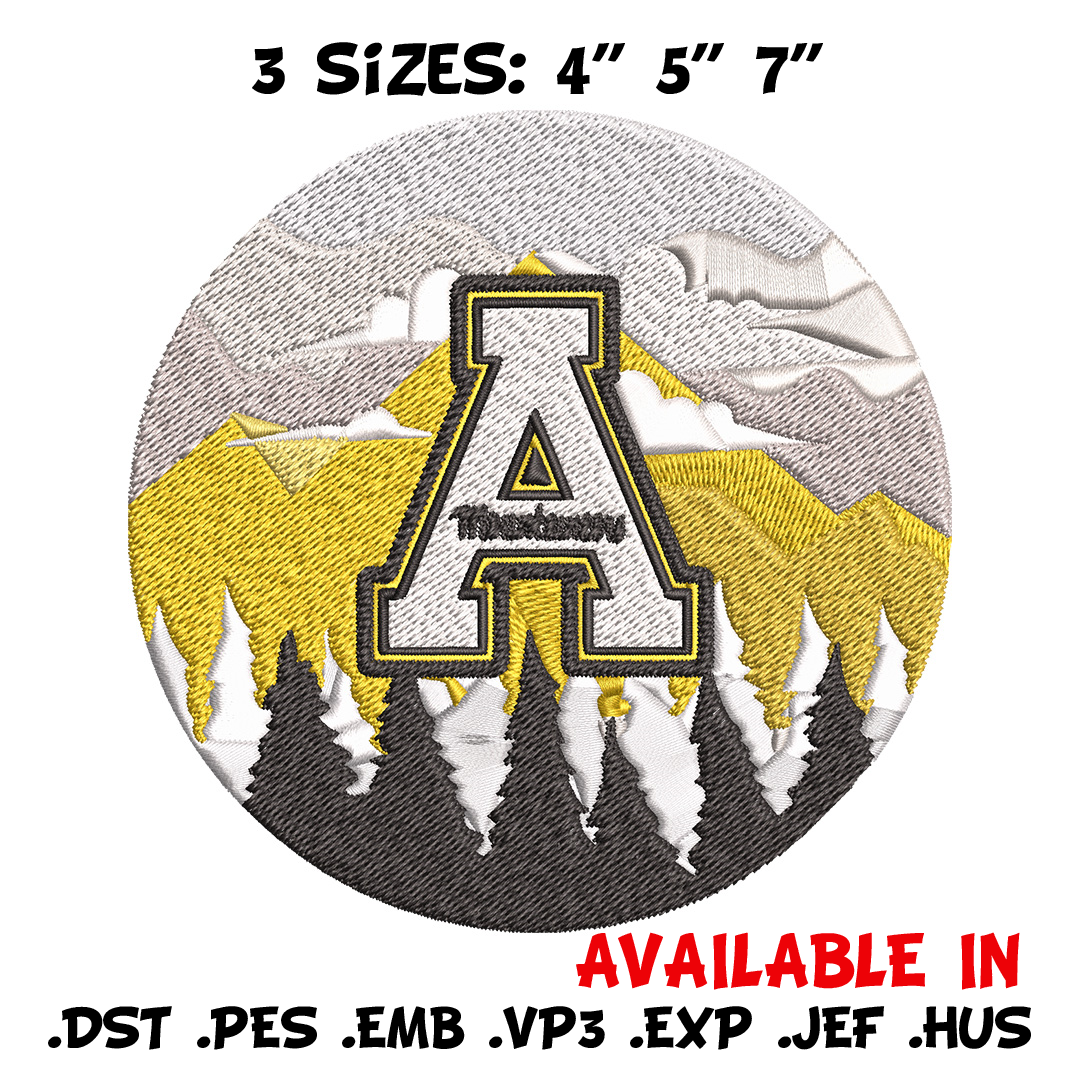 Appalachian State logo embroidery design, NCAA embroidery, E | Inspire ...