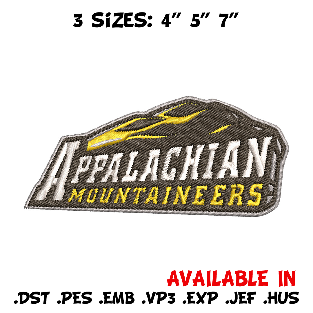 Appalachian State logo embroidery design, NCAA embroidery,Sp | Inspire ...