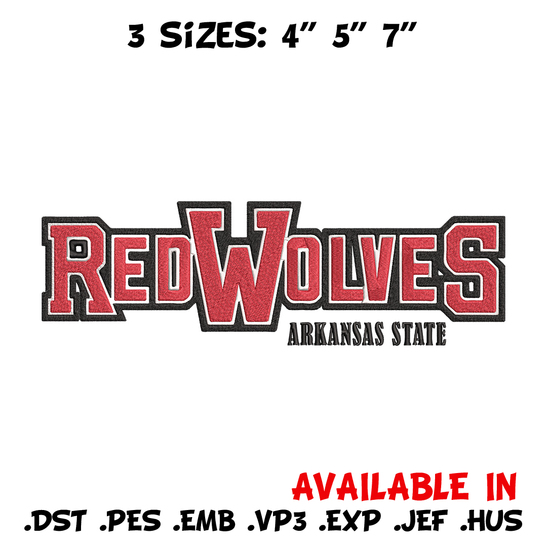 Arkansas State logo embroidery design, NCAA embroidery, Embr | Inspire ...