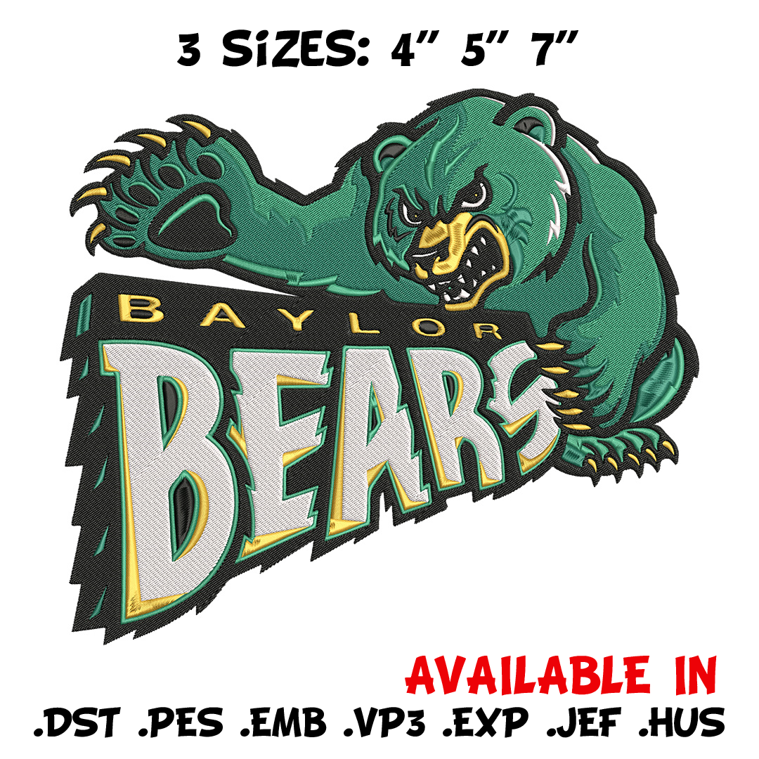 Baylor Bears poster embroidery design, Sport embroidery, log | Inspire ...