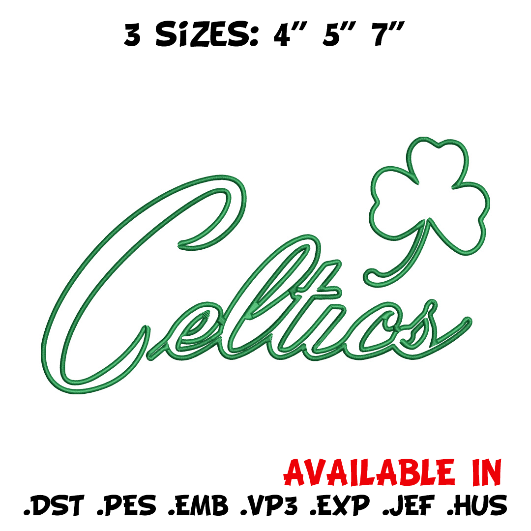 Boston Celtics logo embroidery design, NBA embroidery, Sport | Inspire ...