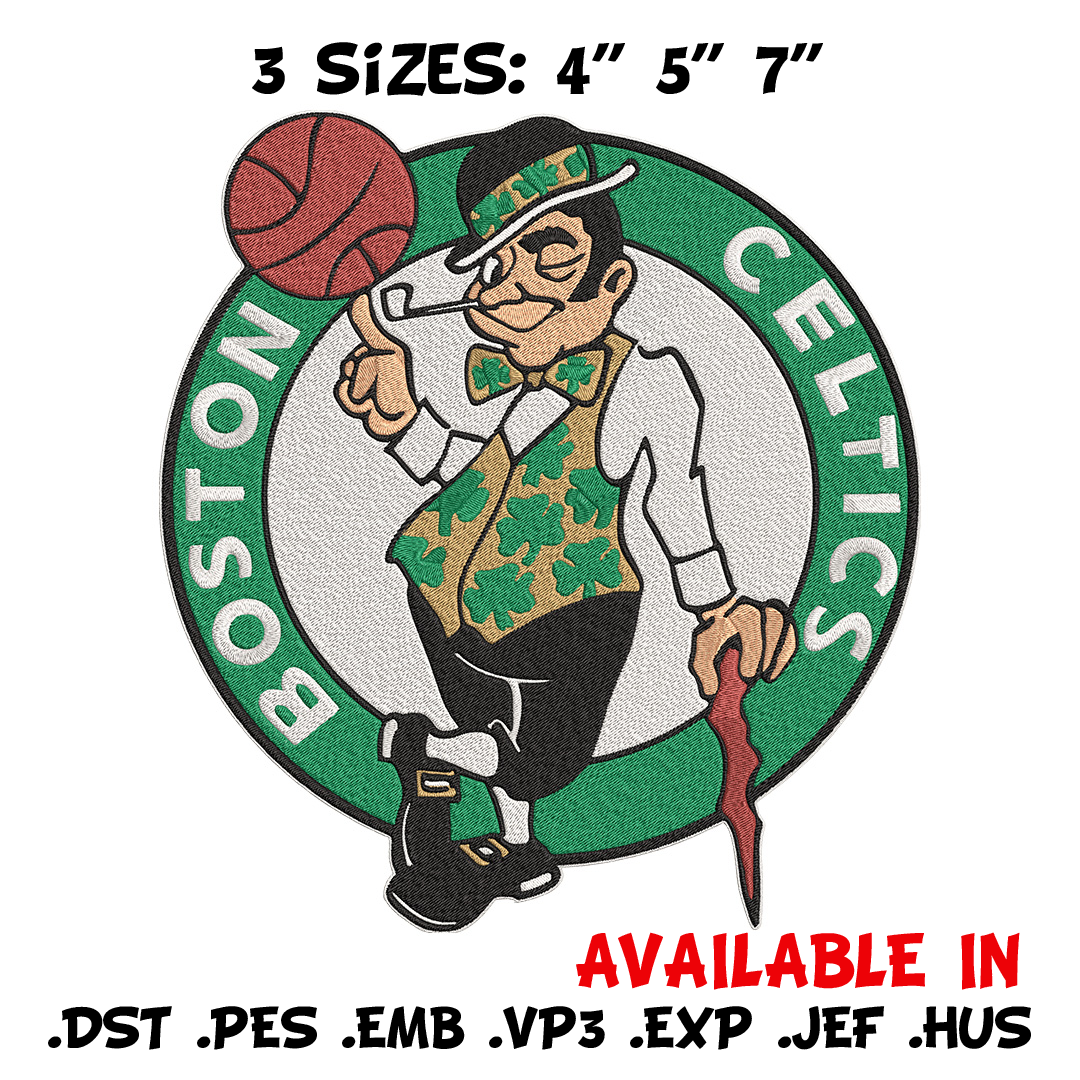 Boston Celtics mascot embroidery design, NBA embroidery, Spo | Inspire ...