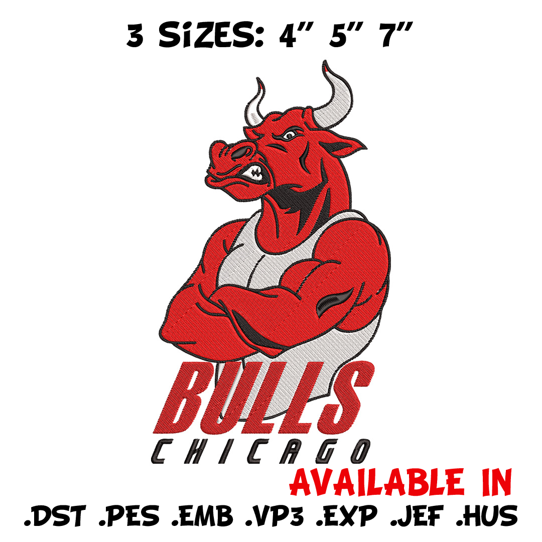 Chicago Bulls logo embroidery design, NBA embroidery, Sport | Inspire ...