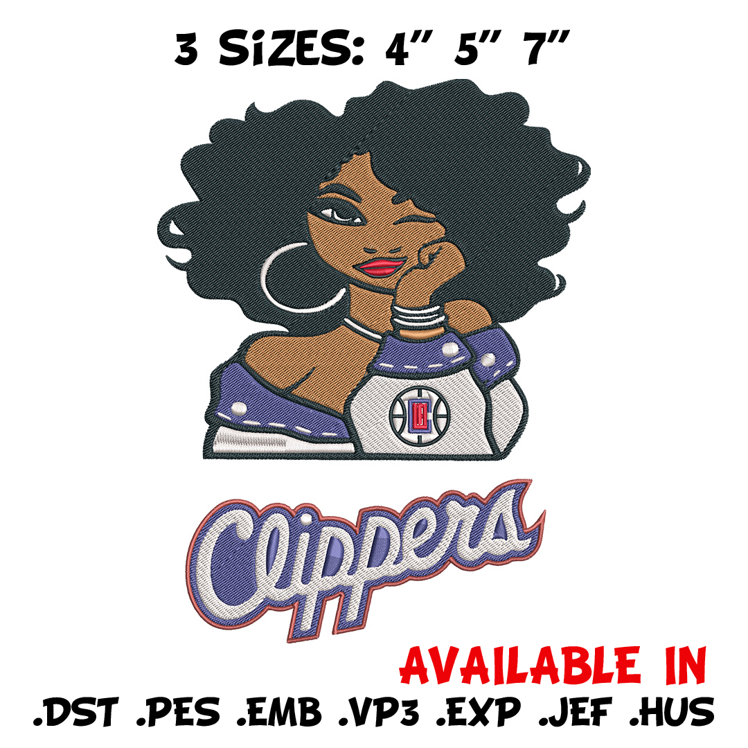 Clippers girl embroidery design, NBA embroidery,Sport embroi | Inspire ...