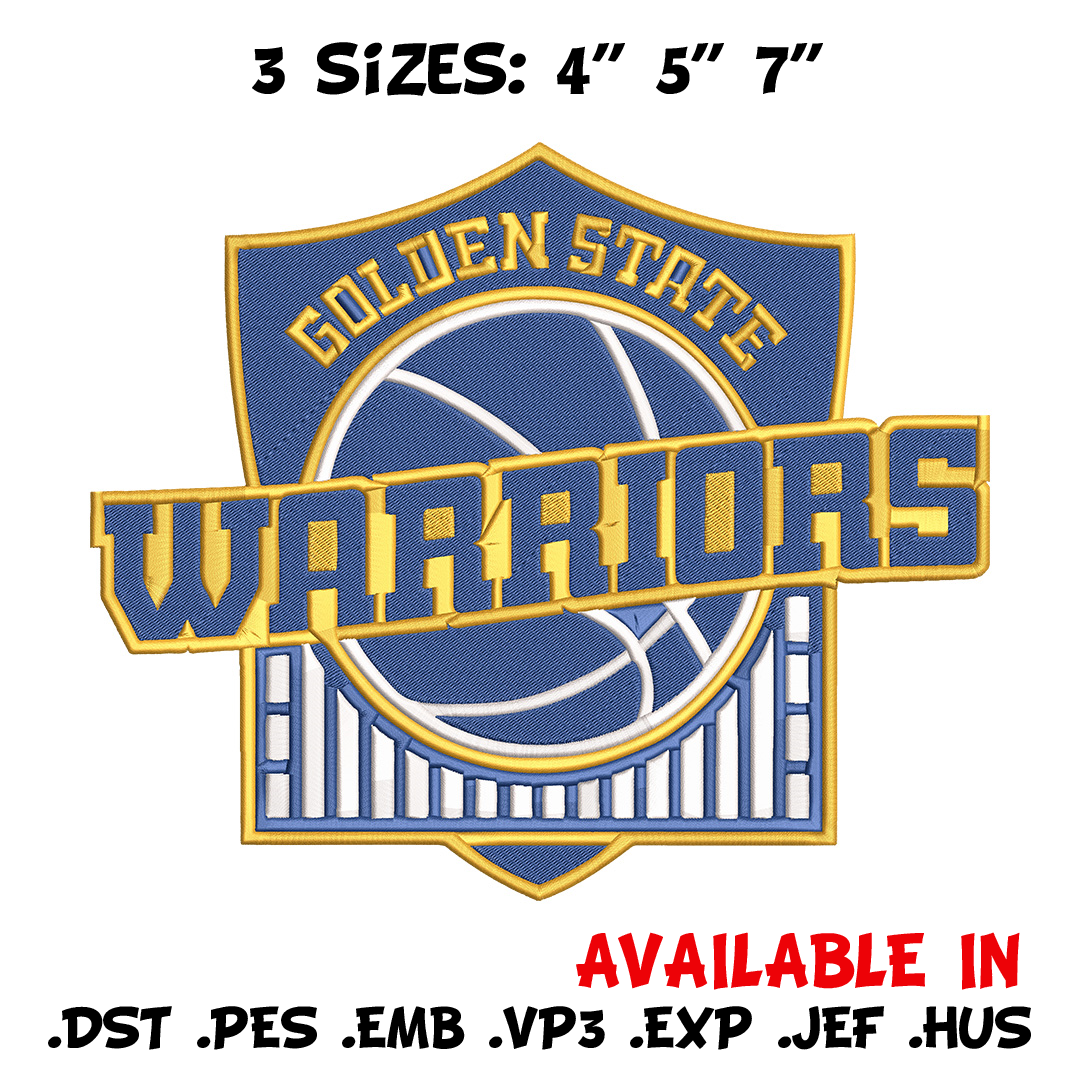 Golden State Warriors logo embroidery design, NBA embroidery | Inspire ...