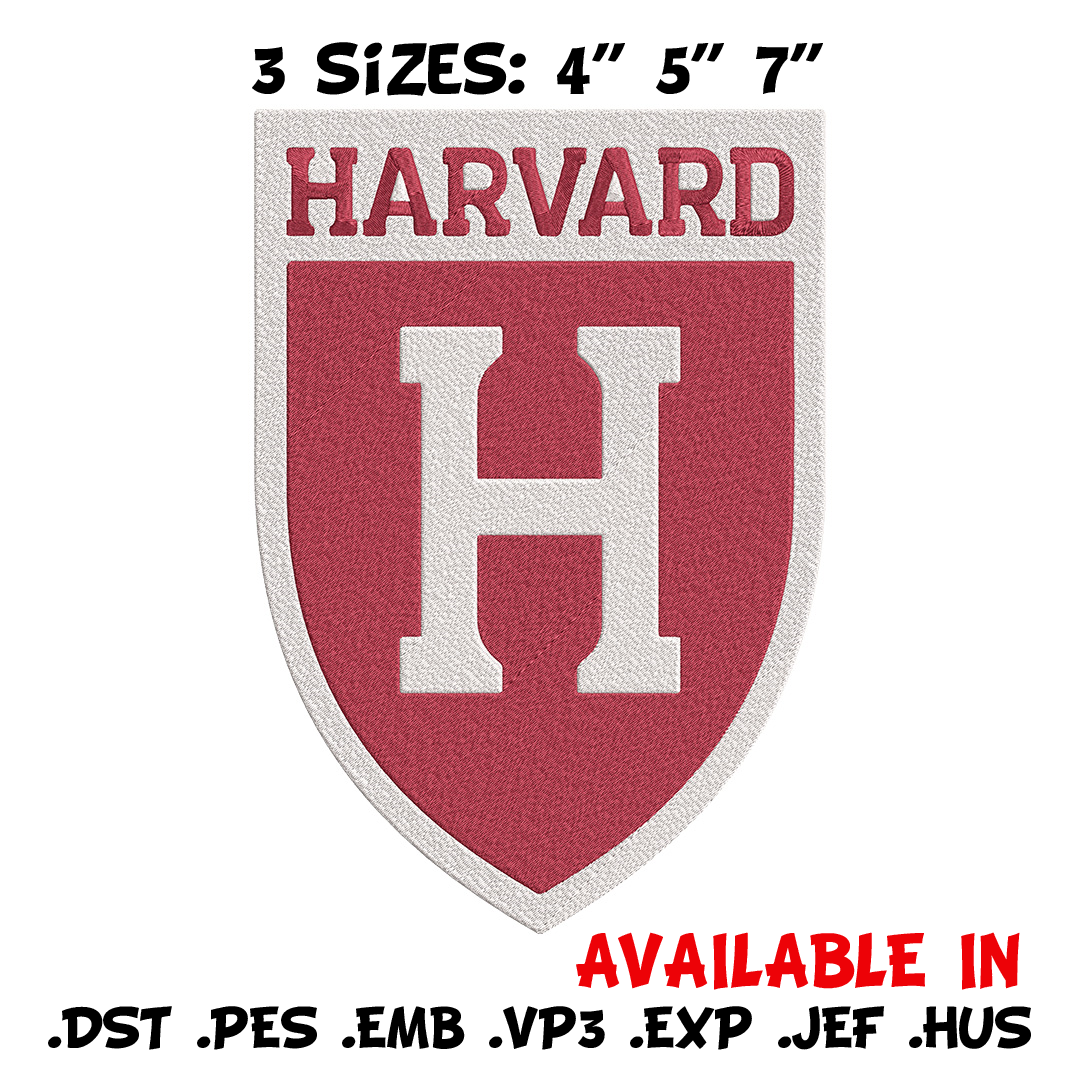 Harvard University logo embroidery design, NCAA embroidery, | Inspire ...