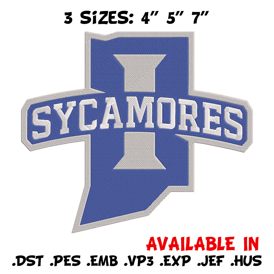 Indiana State Logo embroidery design, NCAA embroidery, Sport | Inspire ...
