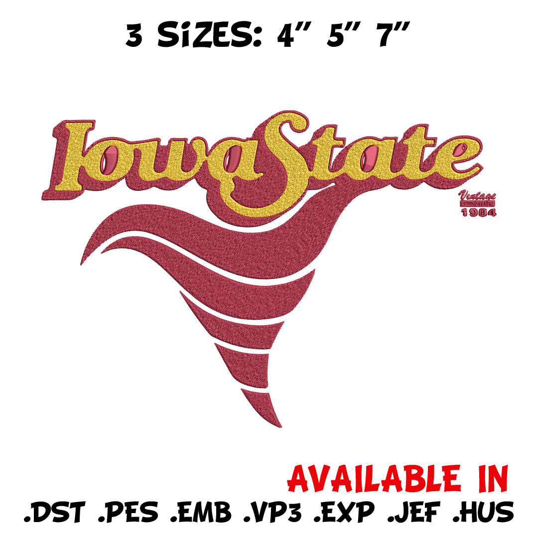 Iowa State design embroidery design, NCAA embroidery, Sport | Inspire ...