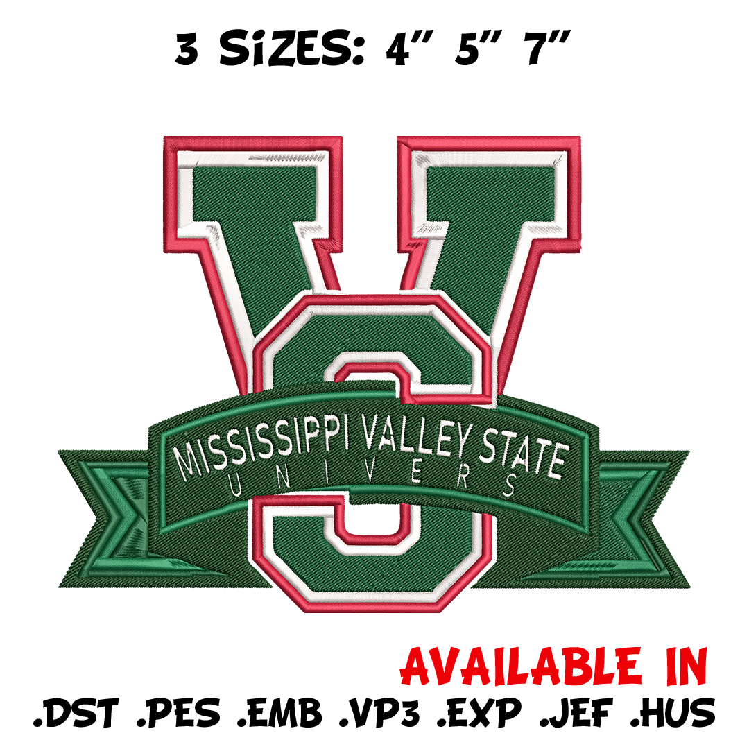 Mississippi Valley State logo embroidery design,NCAA embroid | Inspire ...