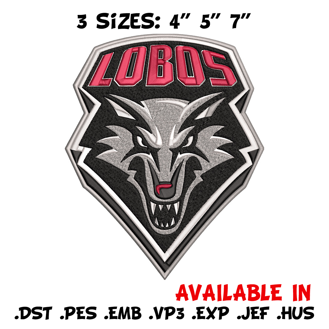 New Mexico Lobos logo embroidery design, NCAA embroidery, Em | Inspire ...