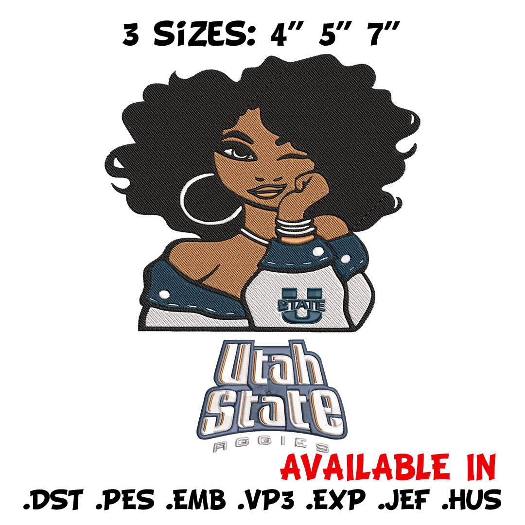 Utah state girl embroidery design,NCAA embroidery,Sport embr - Inspire ...