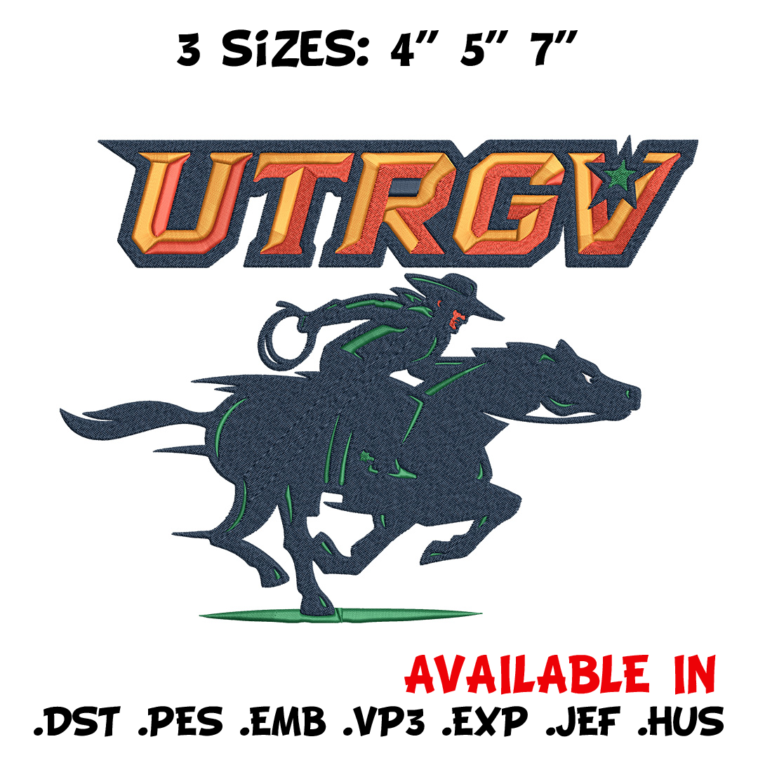 UTRGV Vaquero logo embroidery design, Sport embroidery, logo | Inspire ...